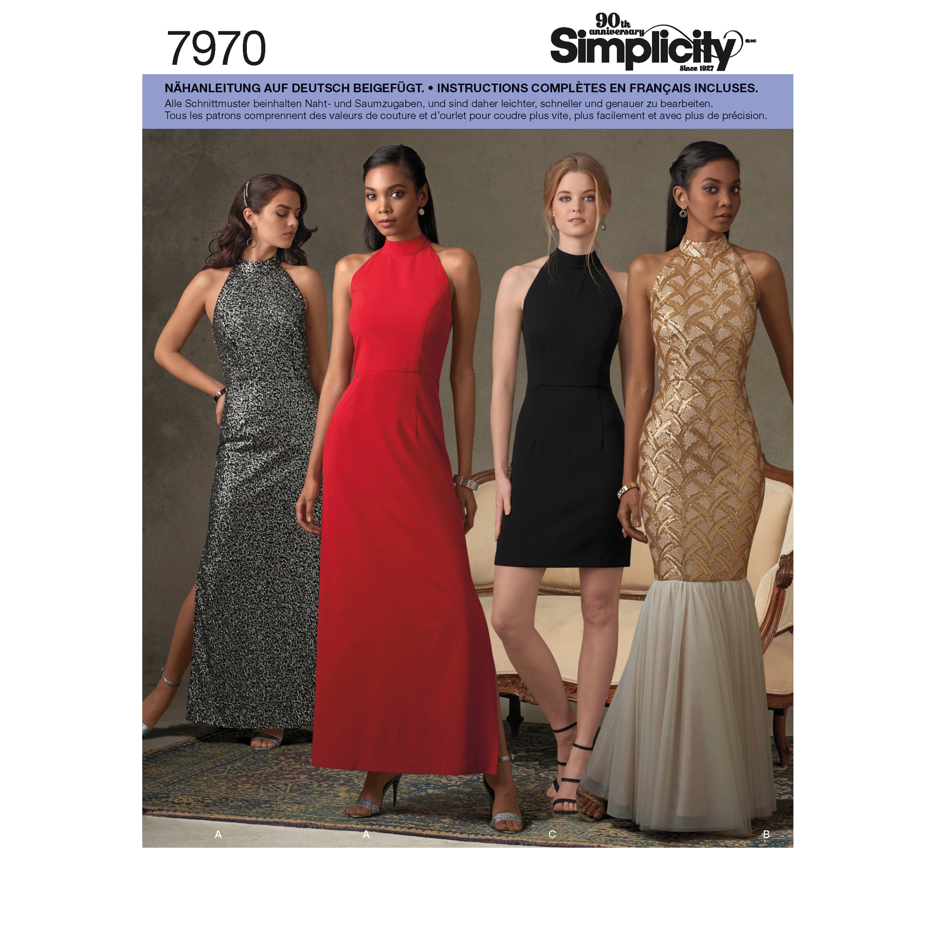 Simplicity Schnittmuster S8330 Klassische Abendkleider in verschiedene ...